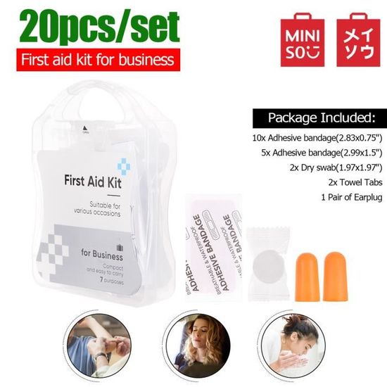 Trousse de Premiers Soins MINISO - Boîte d'urgence portative - Bandage ...
