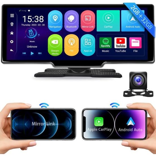 Android Écran Carplay Voiture Android Auto Sans Fil Moniteur 2G 32G Gps Navi Wifi Écran Tactile ...