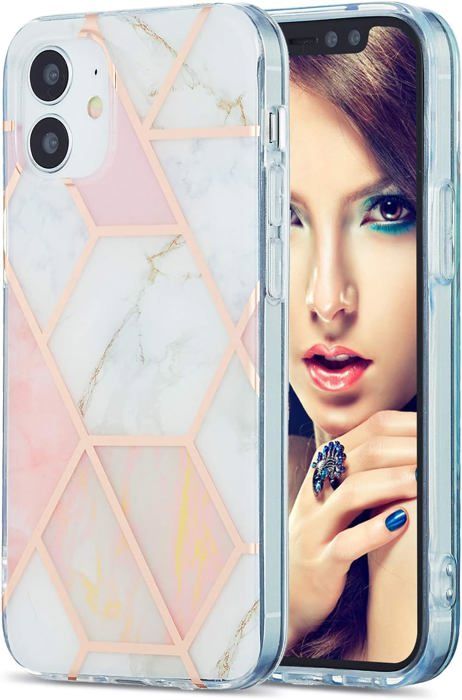 Coque Marbre iPhone 12 Mini Glitter Rigide PC TPU Hybride Antichoc ...