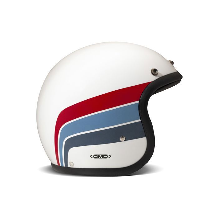 Jet Helm Cafe Racer DMD RETRO Artemis Weiß Rot Blau taille XXL ...