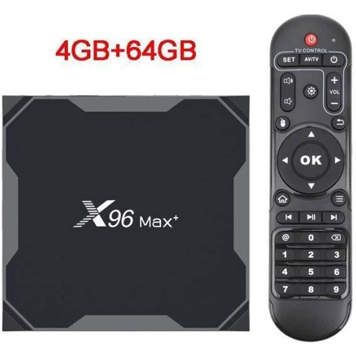 Boîte TV Android - YWEI - X96 MAX PLUS - 4Go RAM - 64Go Stockage - 4K ...