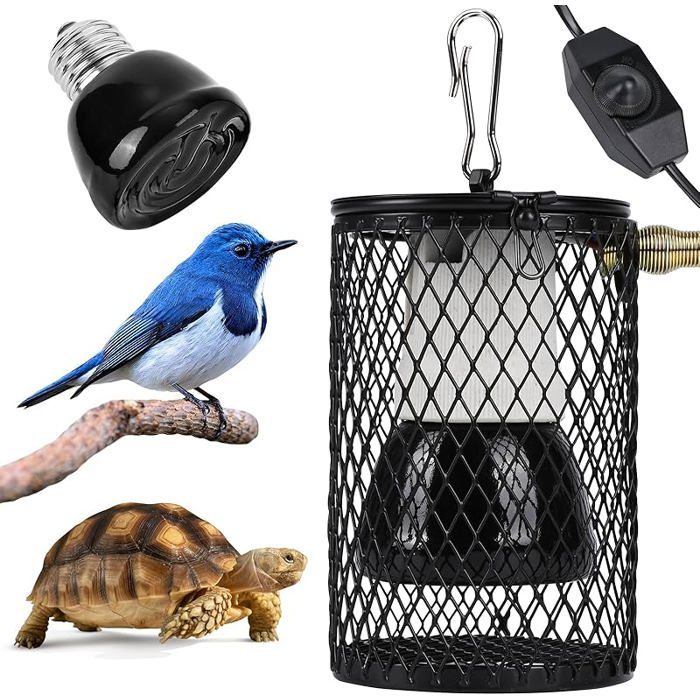 Terrarium Heat Lamp, Animal Heat Lamp with 2 Pieces Ceramic Heating ...