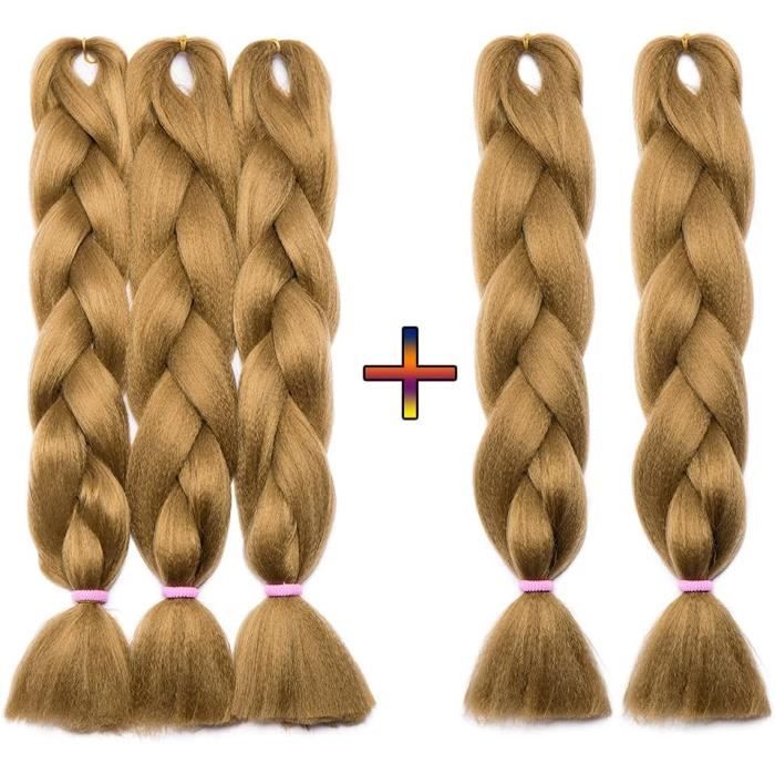 5 Pièces Mèche Tresse Africaine Hair Braid 500G[100G-Pièce] Extension ...