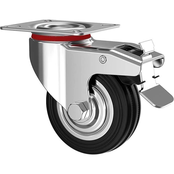 1602C1 Roue industrielle avec plaque tournante et frein de blocage ...