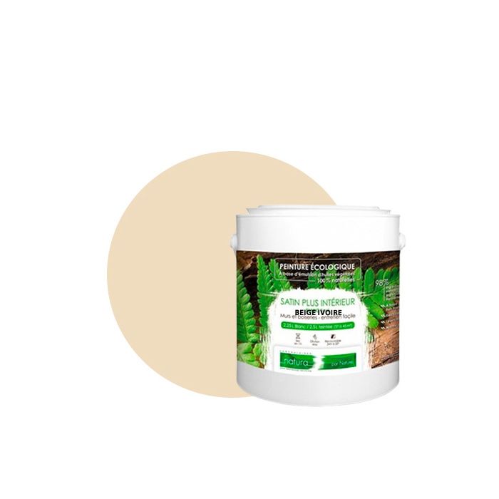 PEINTURE Teinte Beige Ivoire murale naturelle écologique aspect satin ...