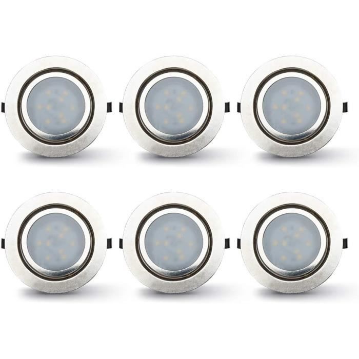 Lot De 6 Spots Led Encastrables Pour Meuble Blanc Chaud 2 W[u12824