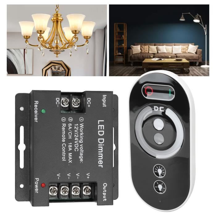 Gradateur LED - DIOCHE - Modèle RF Touch Controller - 12V 24V - Télécommande Tactile ...