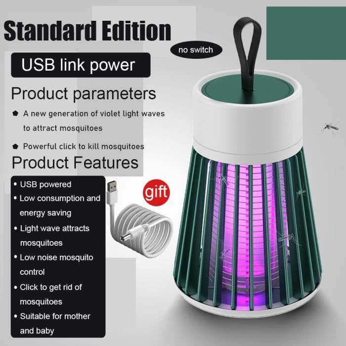 LAMPE ANTI-INSECTE,Usb Plug In Lampe électrique anti-moustiques piège à ...
