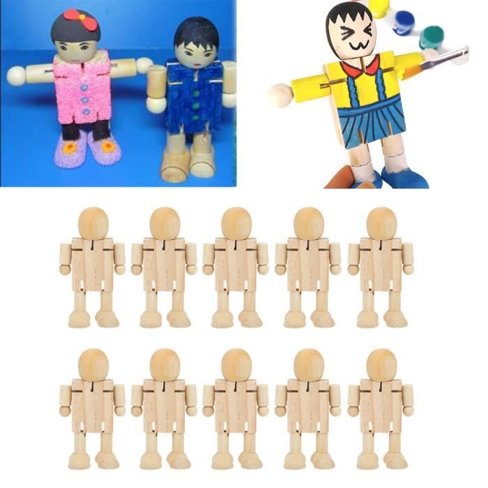 HURRISE Robot en bois Wooden Deformation Robot, 10PCS Unfinished Wooden ...