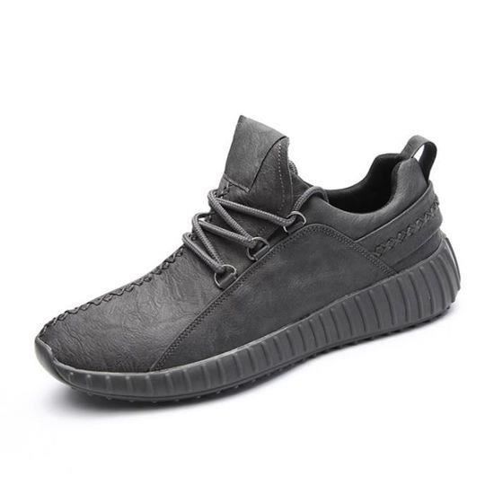 Mode Chaussures Homme Baskets en cuir - Gris Gris - Cdiscount Chaussures