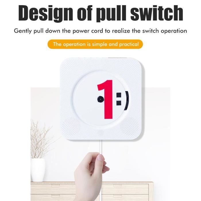 Mxzzand Lecteur CD Bluetooth Radio FM USB MP3 Mural Cadeau Enfants Amis ...