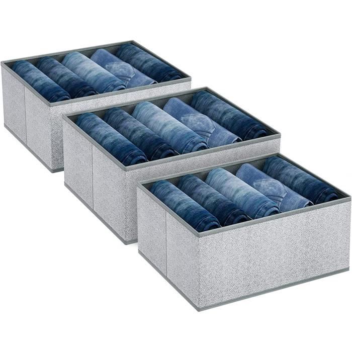 Jeans Boîte de Rangement, 3 Pièces Pliable Organisateur Tiroir avec ...
