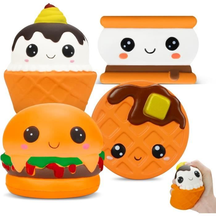 DJLLA Squishy Jouet Squishy Toys 4 Pièces, Kawaii Soft Squishy Jouet ...