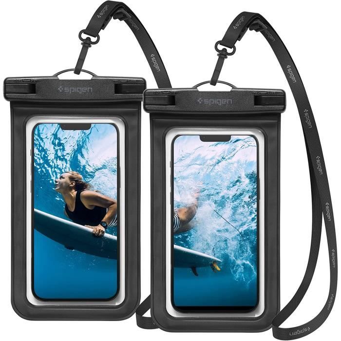 Spigen Aqua Shield Lot de 2 Pochette Etanche Smartphone Universelle ...