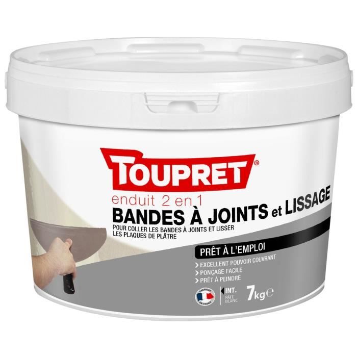 Enduit - TOUPRET - 2en1 Col&Liss Pâte - Blanc - Intérieur - 7kg ...