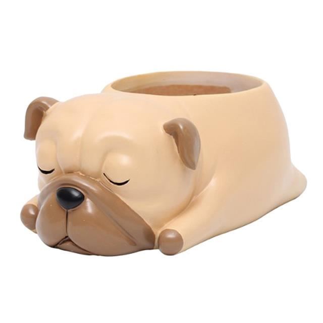POT DE FLEUR,Pug--Mini Pot de fleurs en résine pour chien succulent ...