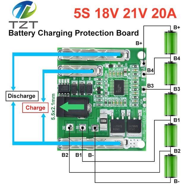 Circuits intégrés,--Carte de protection de charge de batterie, 5S 18V 21V 20A, batterie au ...