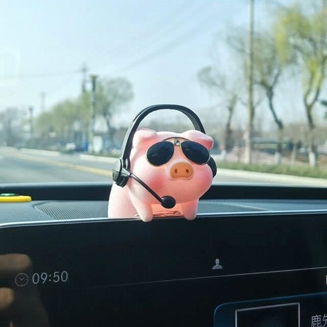 KIT D'AMENAGEMENT INTERIEUR,DJ Piggy--Tableau de bord de voiture cochon ...