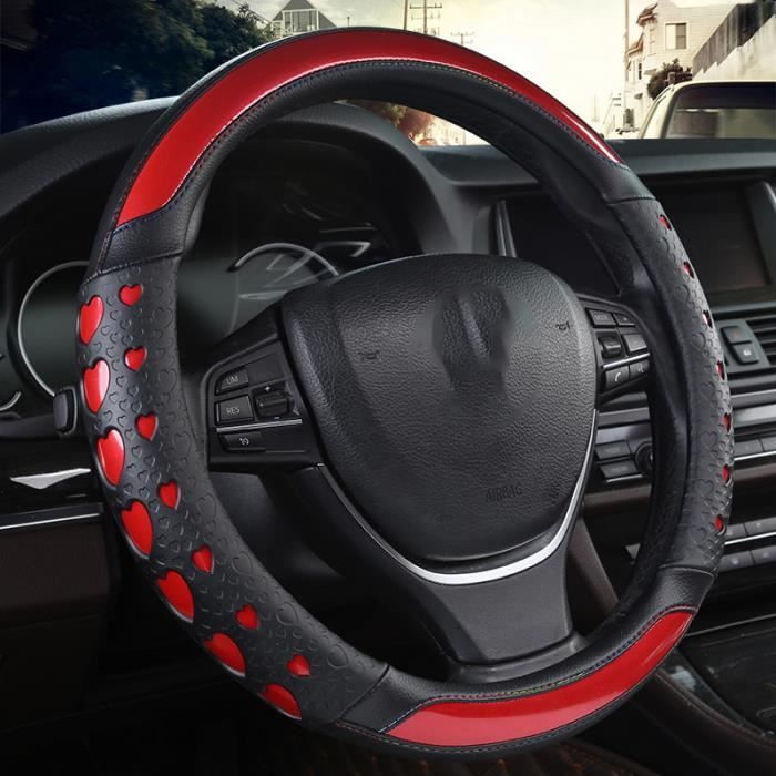 COUVRE-VOLANT,Rouge--Couverture de volant de voiture universelle en ...