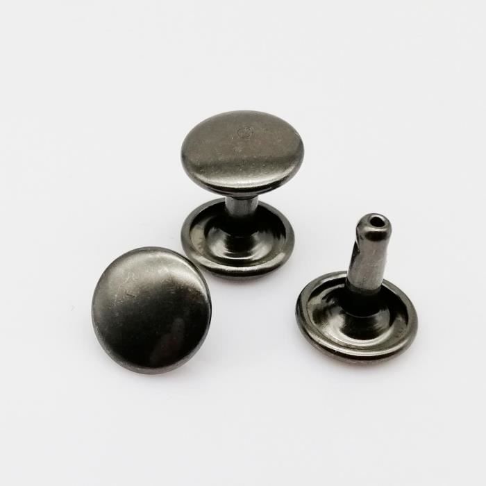 RIVET,gun black-8x8mm--Rivet en métal à double capuchon, ensemble de ...