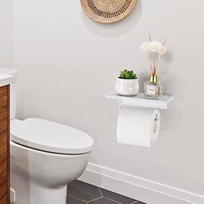 Porte-Papier Toilette, Support Papier Toilette Mural sans Perçage ...