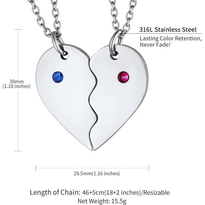 Collier Femme Puzzle Séparé 2-8 Prénoms Des Enfants Personnalisé ...