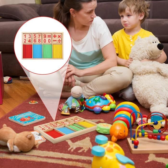 Baguettes de calcul en bois, Jouet mathématique, chiffres Montessori ...