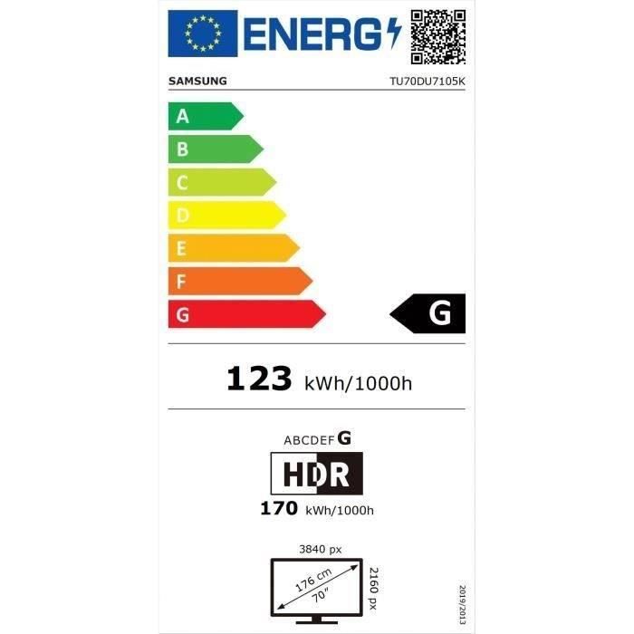 Samsung 70DU7105 - TV LED 70" (178 cm) - 4K UHD 3840x2160 - HDR - Smart ...