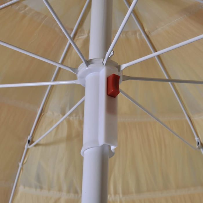 Parasol de plage inclinable armature en acier + couverture PP sable 02 ...
