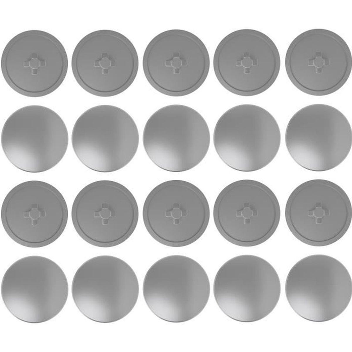 20x CACHE VIS PLASTIQUE GRIS CRUCIFORME T2 POZIDRIV CAPUCHON PROTECTION ...