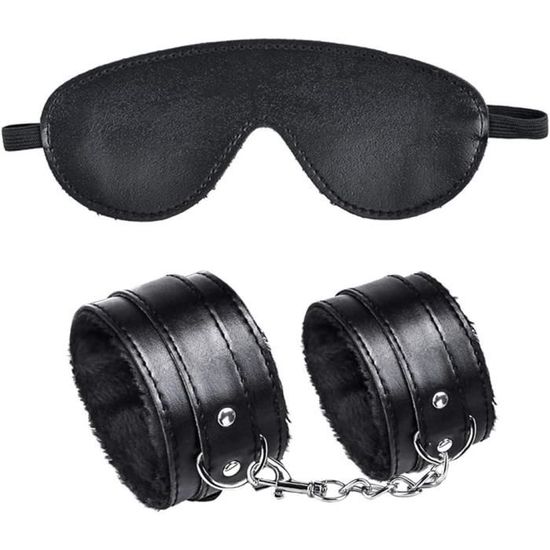Ensemble De Bundles Menottes Sexy Masque Pour Les Yeux En Cuir
