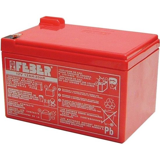 Batterie pour véhicule électrique - FEBER - 12 volts 10 ah - Rouge ...