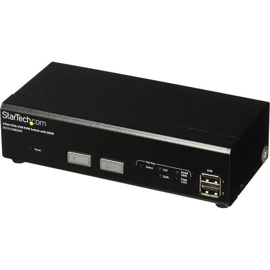 StarTech.com Switch KVM USB / VGA a 2 ports avec commutation rapide DDM ...