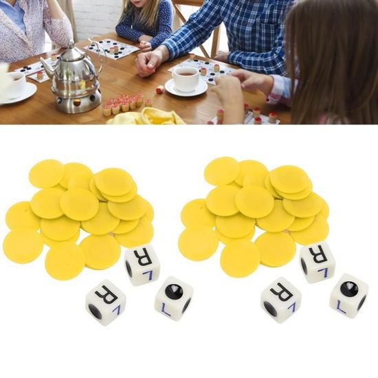 Jeu de dés Gauche Droite Centre VGEBY - 3 dés et 24 jetons - Blanc ...