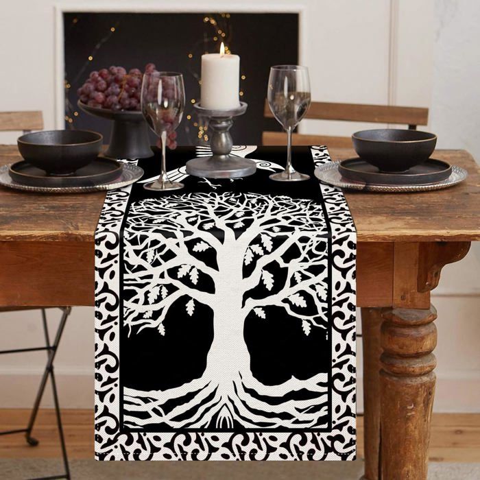 Chemin De Table Noir Chemin Table 40X140Cm Arbre De La ...