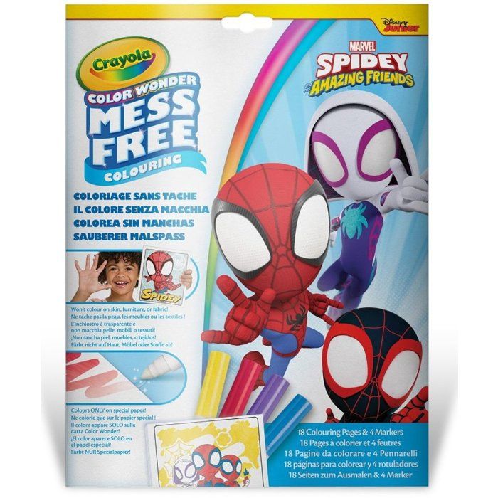 Set de coloriage - CRAYOLA - Color Wonder - Spidey - Livre + 4 feutres ...