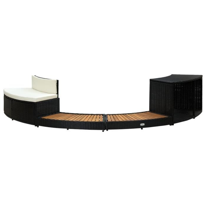 Contour pour spa - AKOZON - AKO7731039180106 - Noir - Bois d'acacia ...
