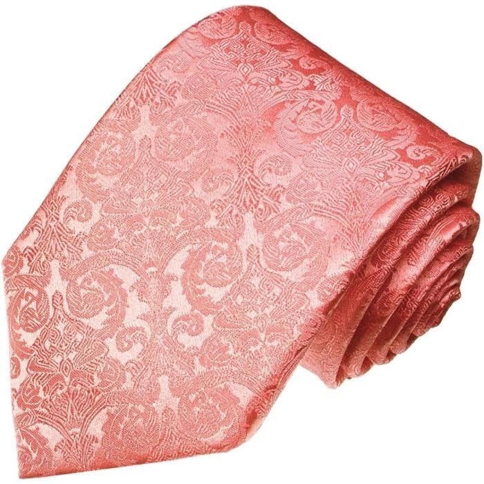 Cravate En Soie Italienne 100% Soie Rose Baroque Brocart Mariage Soirée ...