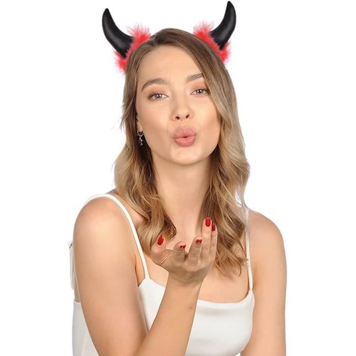 Serre-Tête En Cornes Du Diable Rouge-Noir | Oreilles De Diable Devil ...