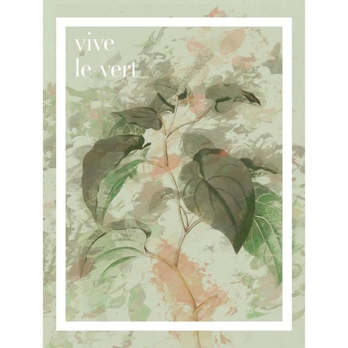 Tableau Mural Vive Le Vert - 30 X 40 Cm - Affiche Murale Décorative ...