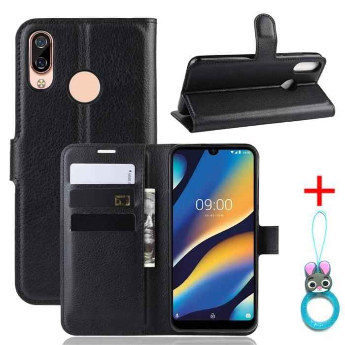 Etui Coque Wiko View3 Lite Noir en PU Cuir avec protection antichoc ...