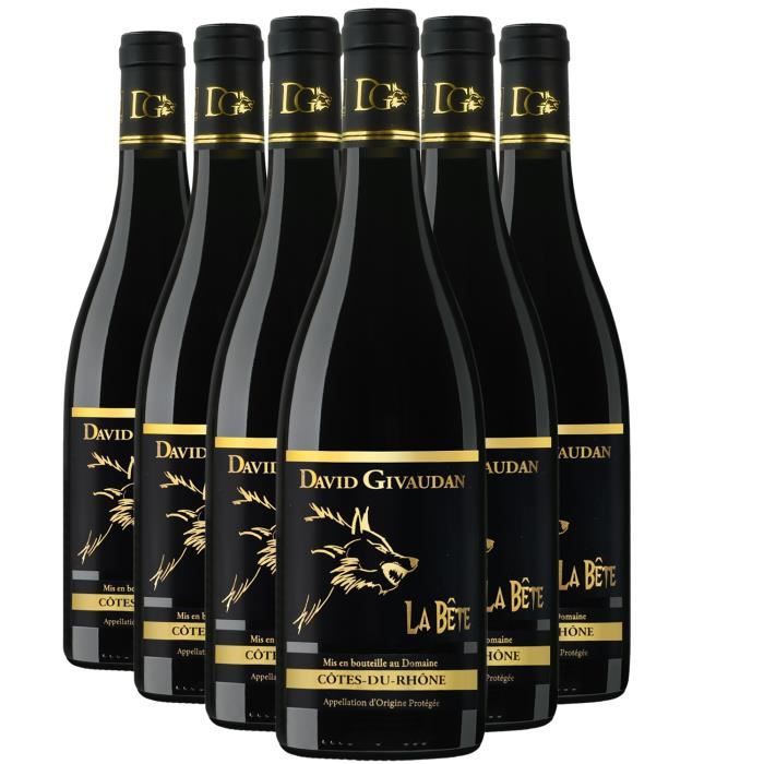 Côtes du Rhône Cuvée la Bête Rouge 2021 - Lot de 6x75cl - David ...