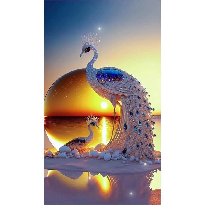 Diamond Painting Paon Grand Format Artisanat Strass Rond Kit Diamant ...