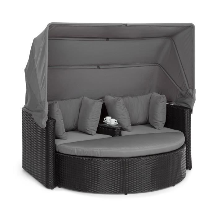 Blumfeldt Heartland Canapé lounge de jardin 2 places avec tabouret ...