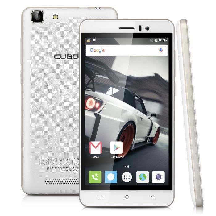 CUBOT Rainbow 5.5” IPS HD 3G Smartphone Telephone Blanc Android6.0 MT6580 Quad Core 1.3GHz 1 Go ...