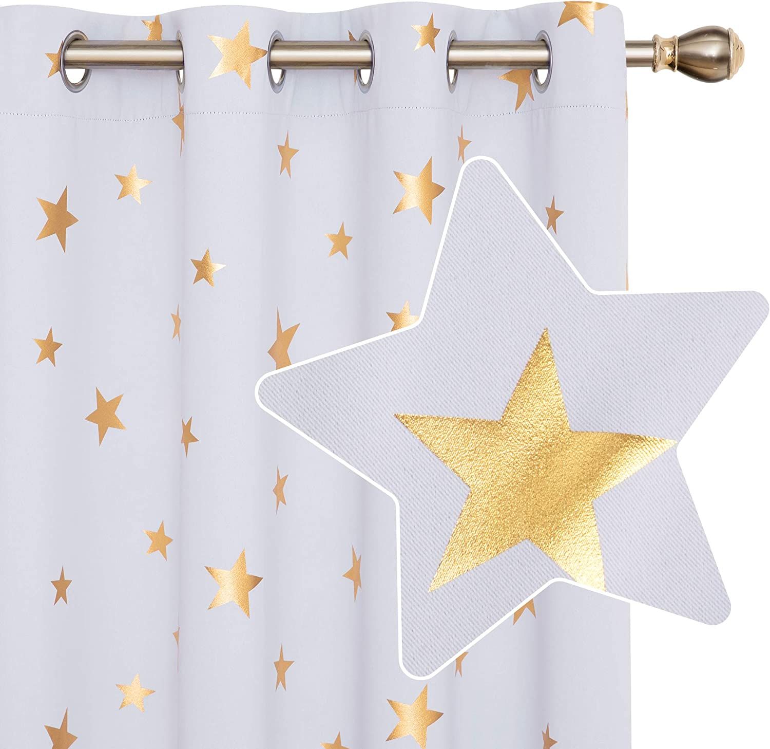 Deconovo Lot de 2 Rideaux Occultants Isolant Blanc Pâle Gris 140x245cm ...
