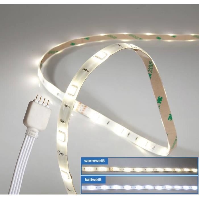 Ruban LED adhésif - 100 cm - blanc chaud - Cdiscount Bricolage