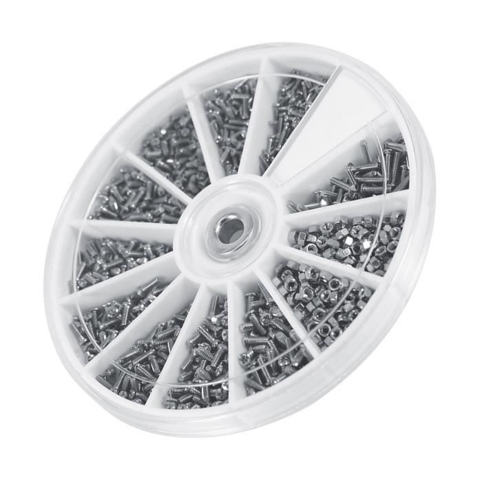 Boulons 600Pcs 12 Sortes De Petites Vis Écrous Assortiment Kit M1 M1.2 ...