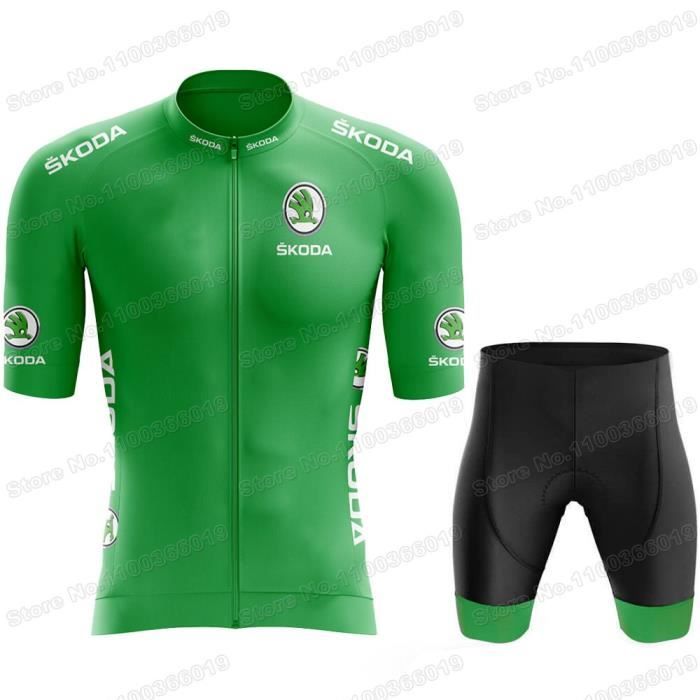 France TDF Leader-Ensemble de maillot de cyclisme, jaune, vert, blanc ...