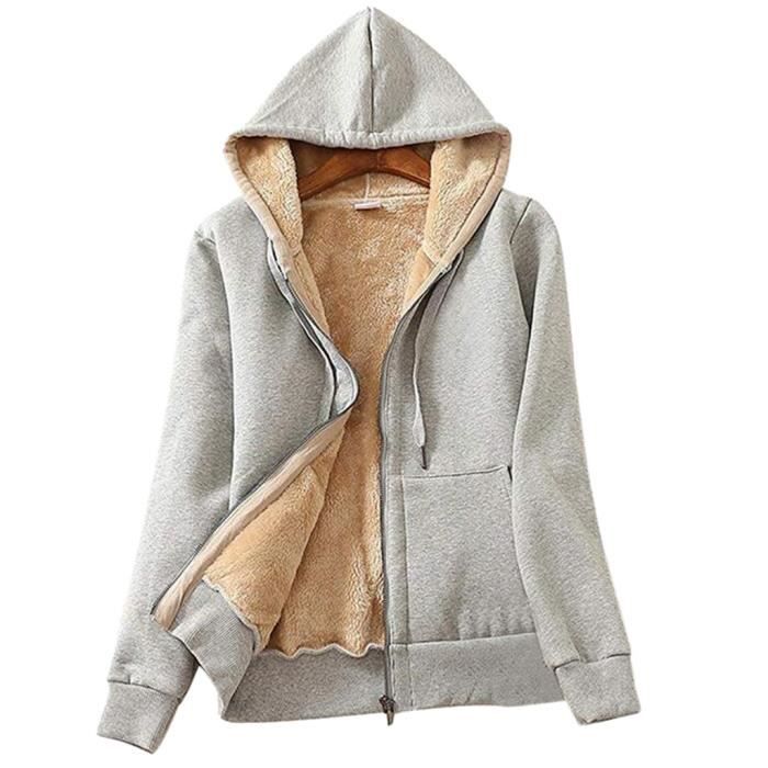 Manteau décontracté d'hiver à manches longues pour femmes en coton ...